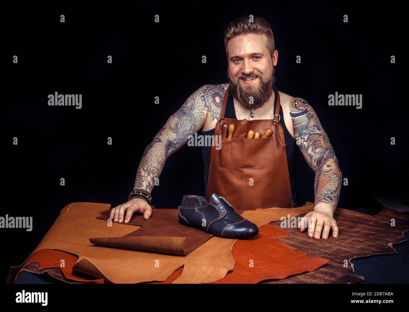 Professional Leather Worker creates quality product of leather at ...