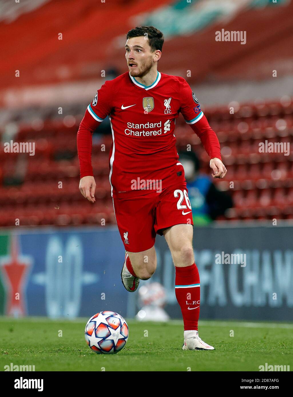Liverpool's Andrew Robertson during the UEFA Champions League Group D ...
