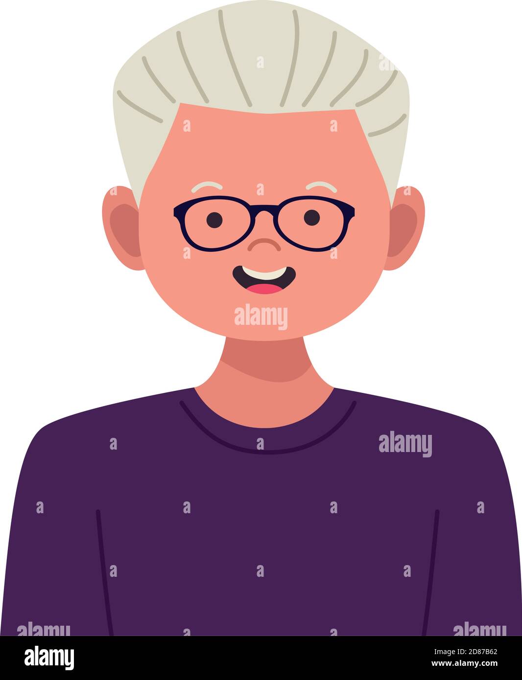 old man avatar chararacter icon vector illustration design Stock Vector ...