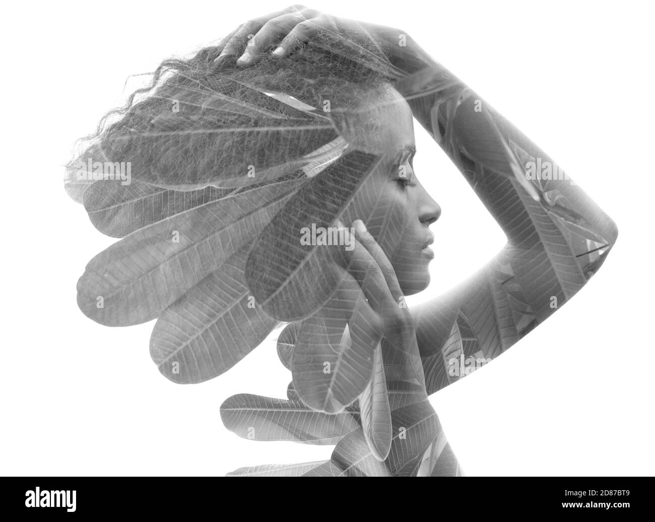 Surreal creative double exposure portrait Stock Photo - Alamy