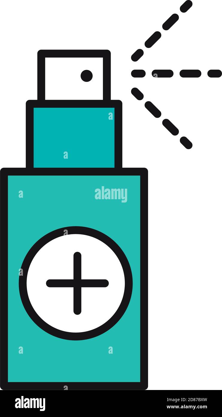 virus protection spray medical product vector illustration line and ...