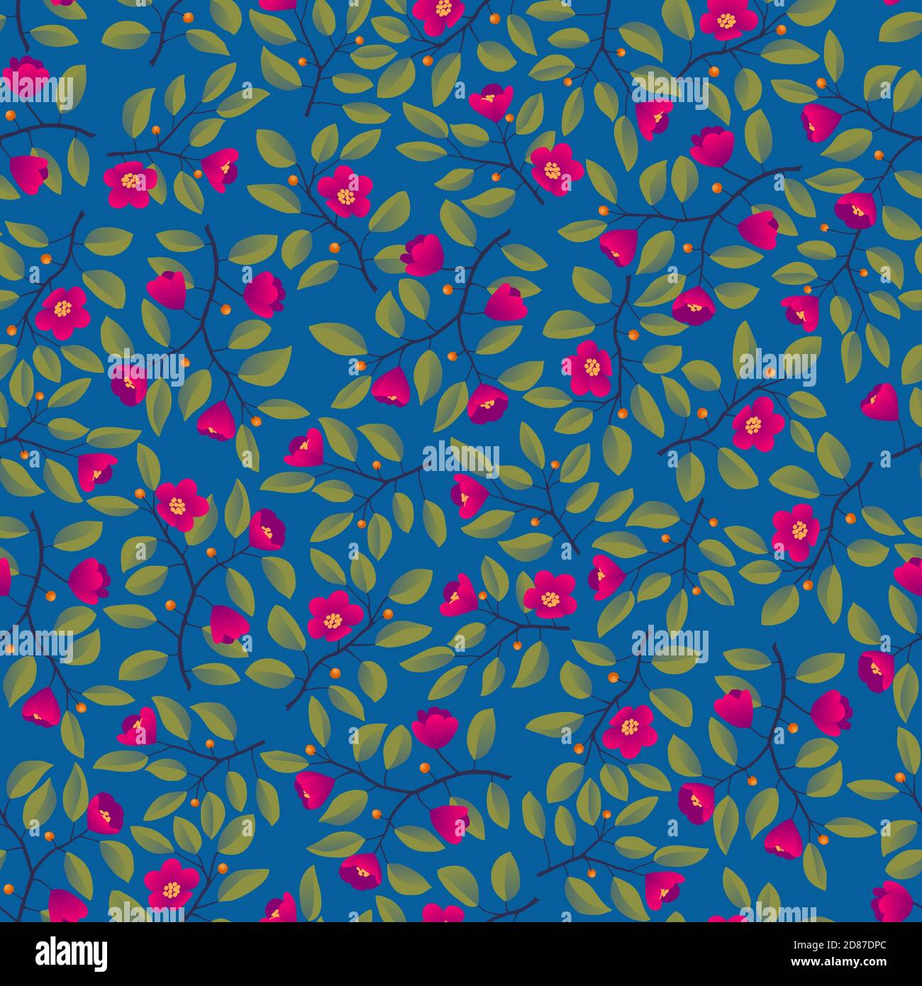 Branches leaves on blue Stock Vector Images - Alamy