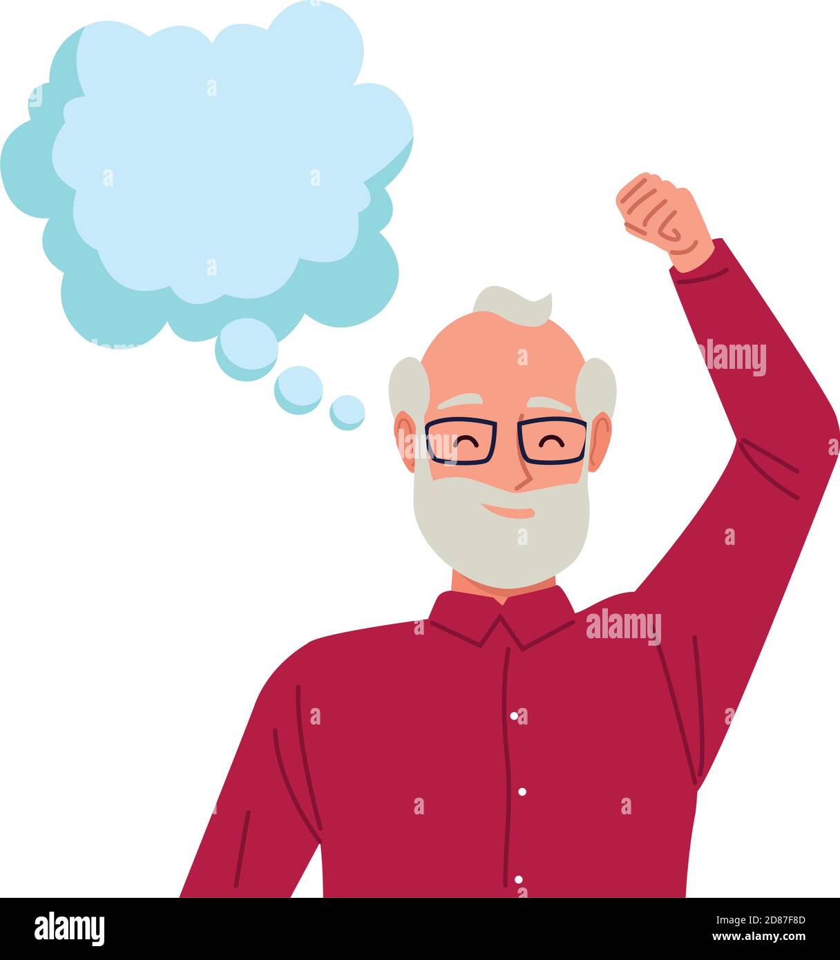 happy old man celebrating chararacter vector illustration design Stock ...