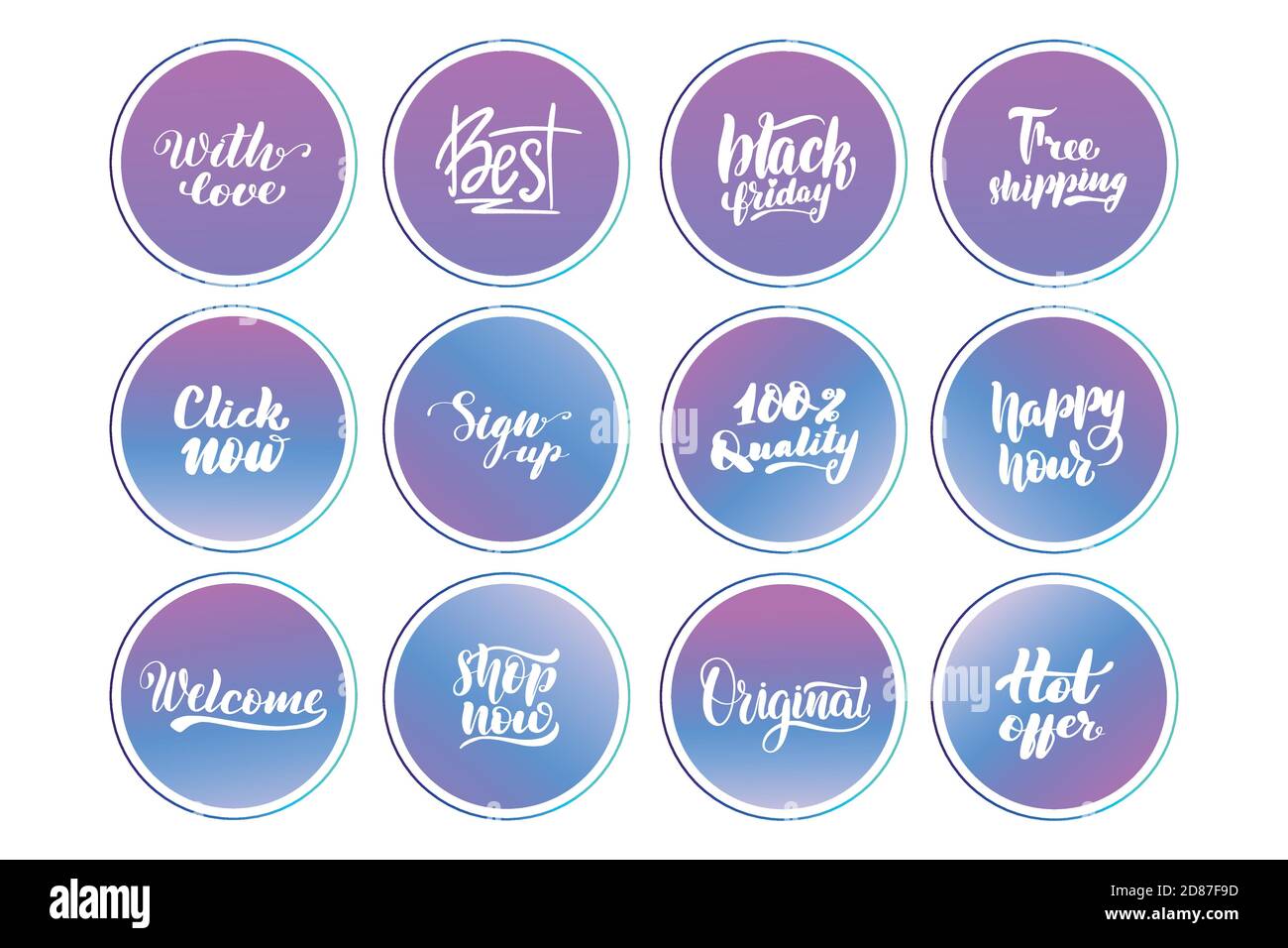 Circle icons for social media stories. Highlights colorful vector Stock ...
