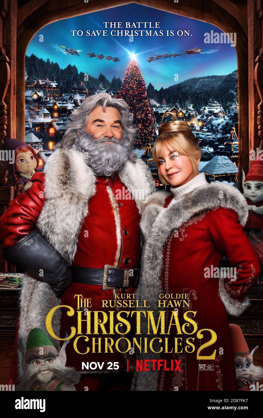 THE CHRISTMAS CHRONICLES 2, US poster, from left: Kurt Russell, Goldie ...
