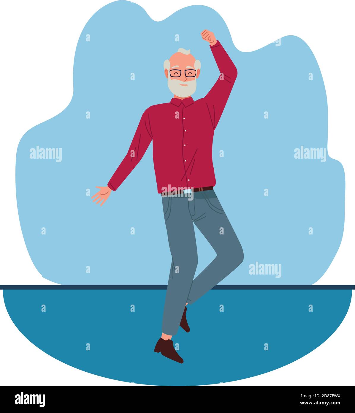 happy old man celebrating chararacter vector illustration design Stock ...