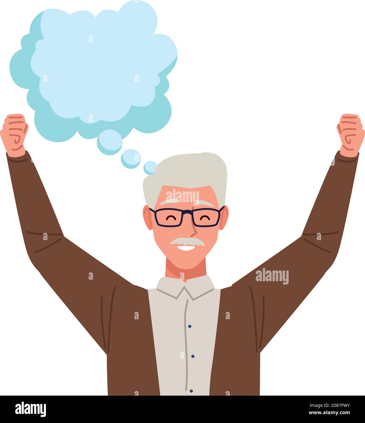 happy old man celebrating chararacter vector illustration design Stock ...