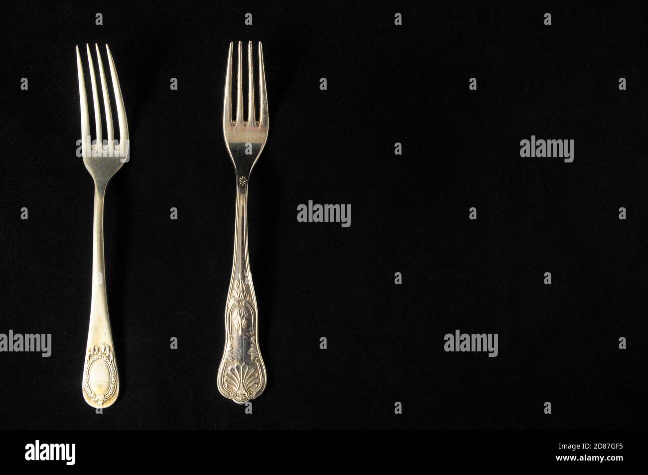 Vintage Silver Flatware Stock Photo - Alamy