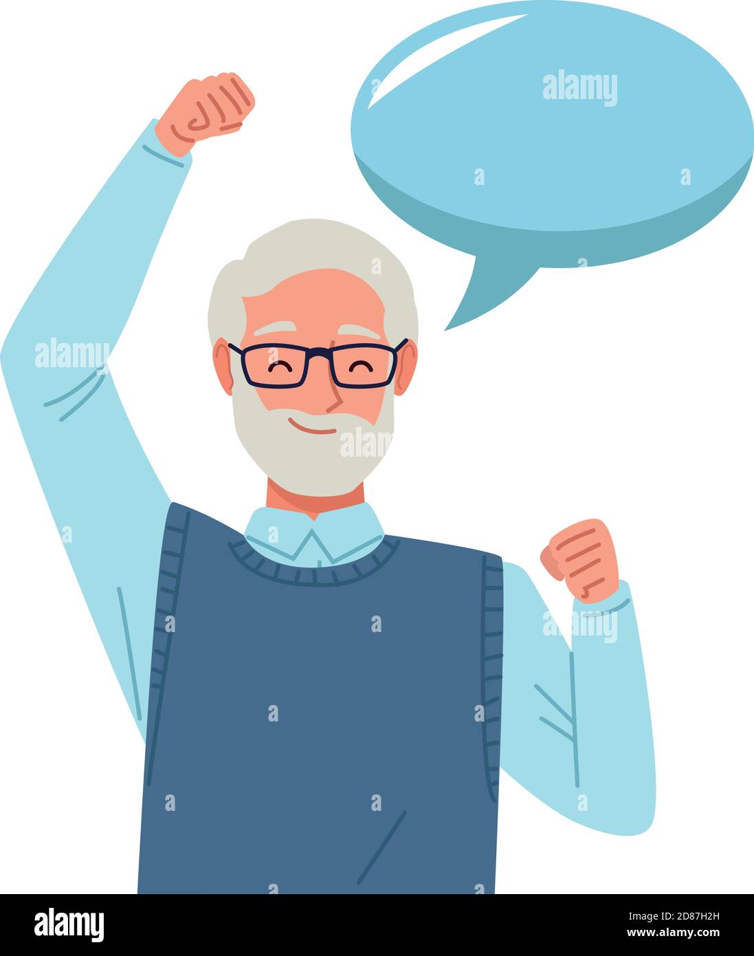 happy old man celebrating chararacter vector illustration design Stock ...