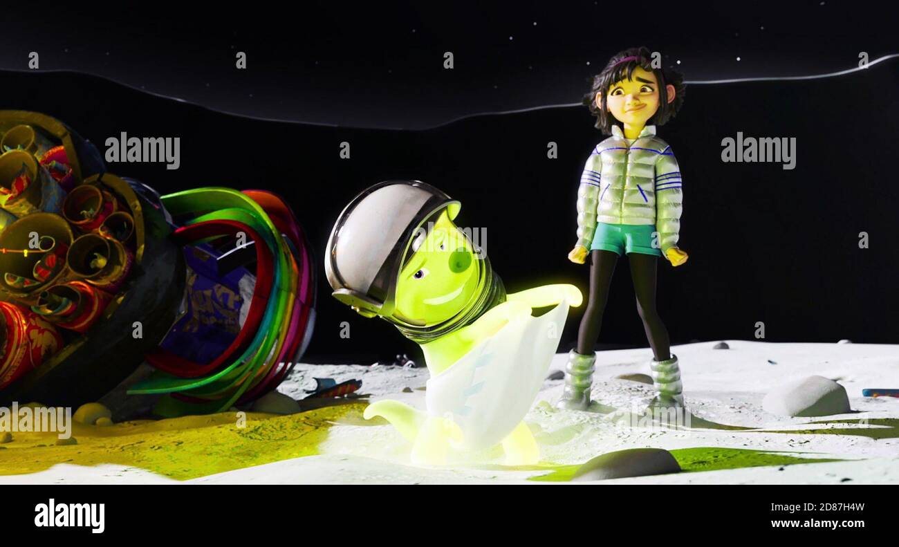 OVER THE MOON, from left: Gobi (voice: Ken Jeong), Fei Fei (voice ...