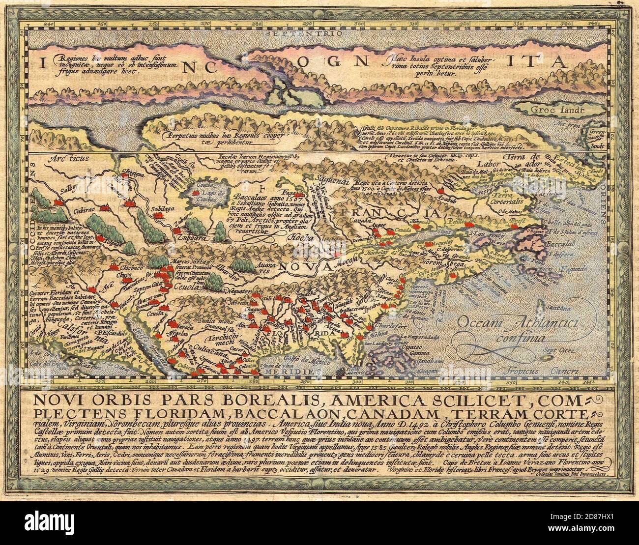 Incognita, Old map of France, Atlantic ocean Stock Photo - Alamy