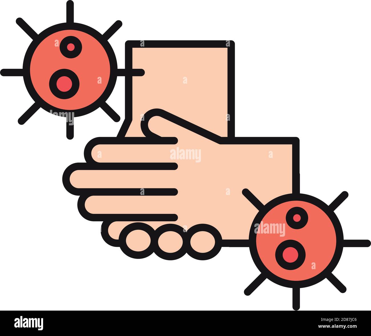 virus protection avoid touching hands infected vector illustration line ...