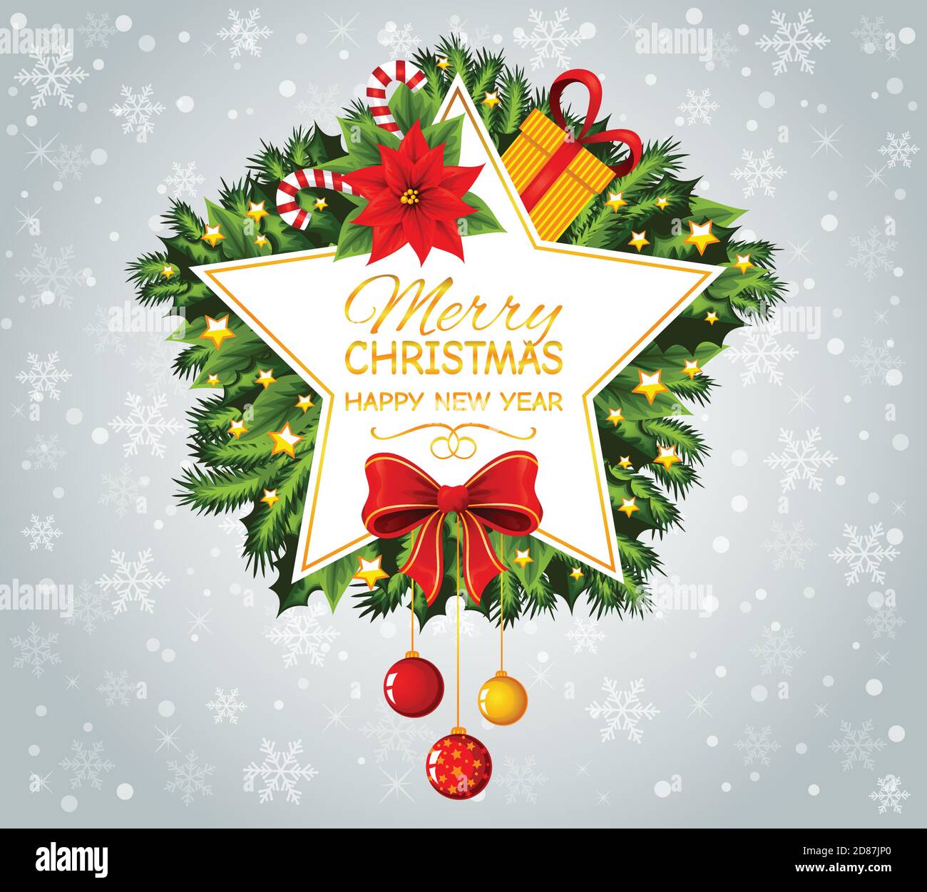 Silver star garland Stock Vector Images - Alamy
