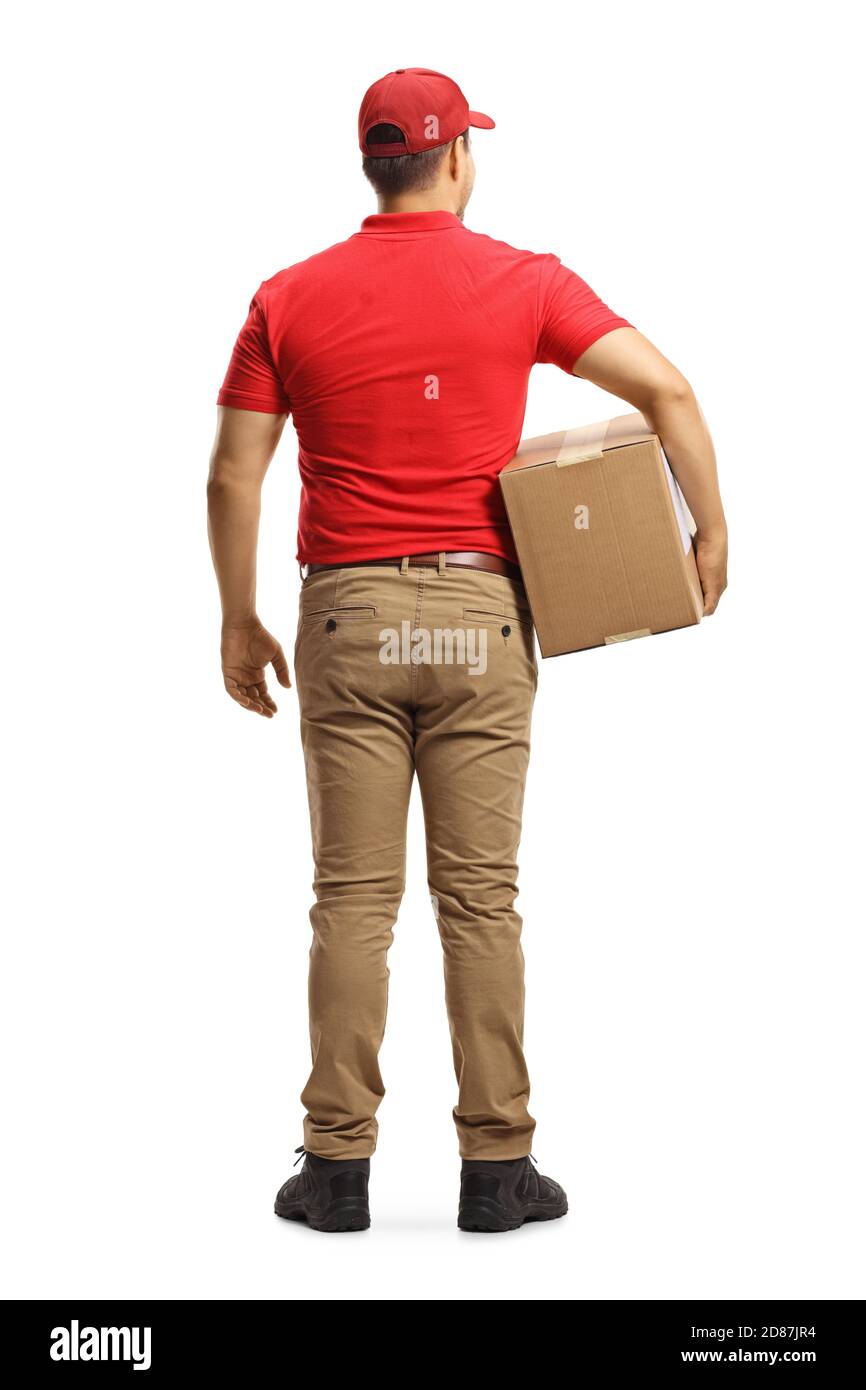 Delivery man rear view hi-res stock photography and images - Alamy