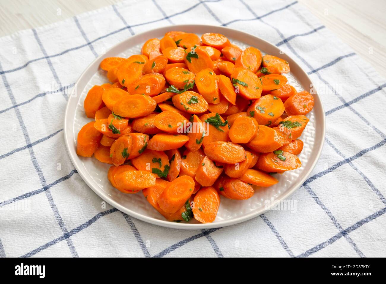 Homemade Sauteed Carrots on a plate, low angle view Stock Photo - Alamy