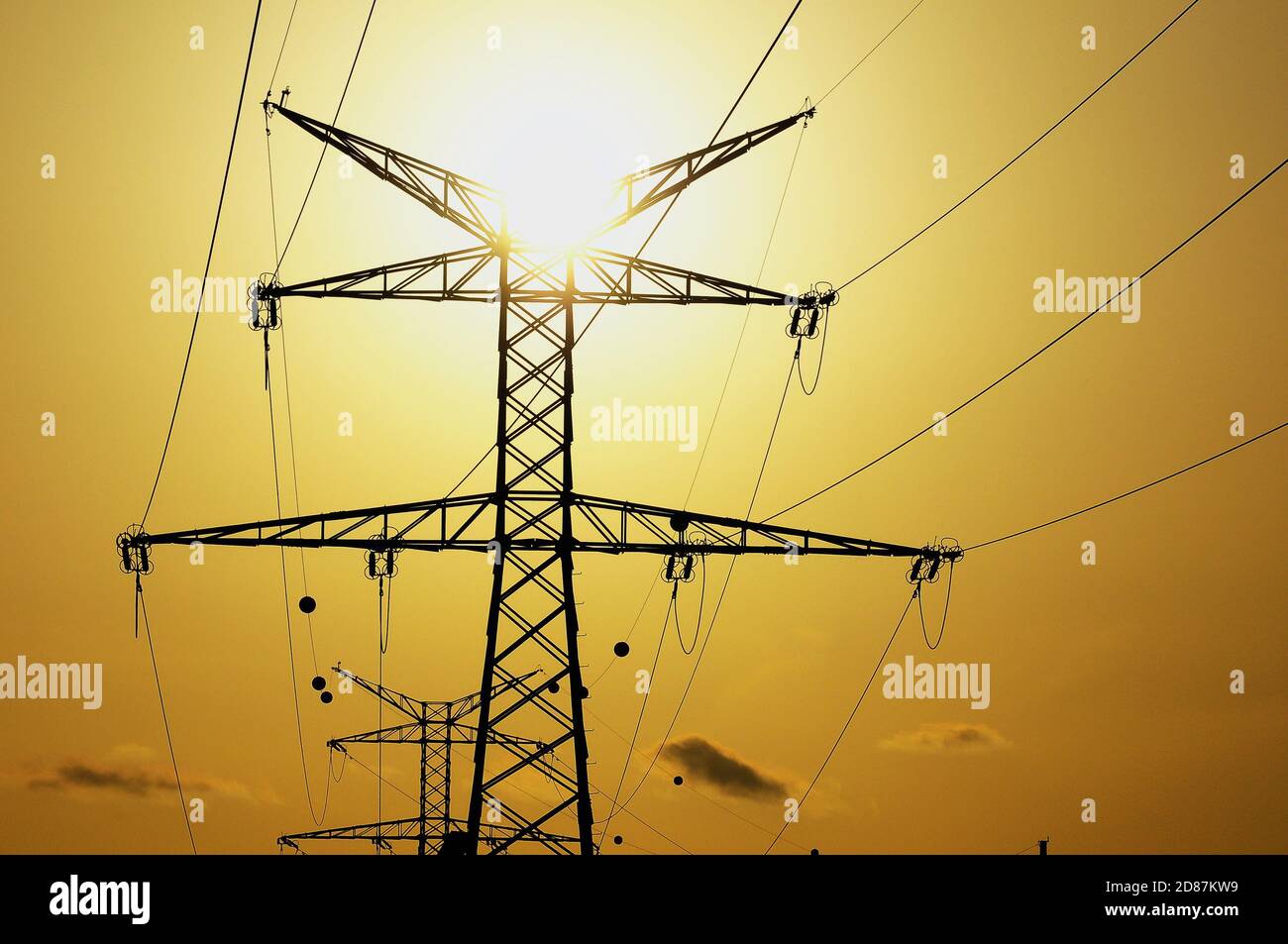 Electric Power Line Pylon Stock Photo - Alamy