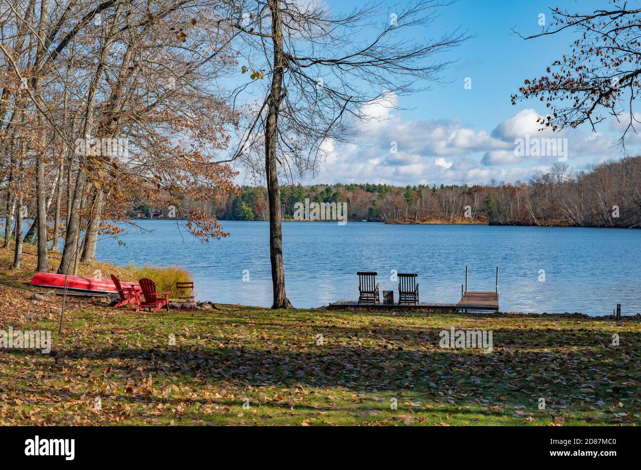 View of lake in the fall Stock Photo - Alamy