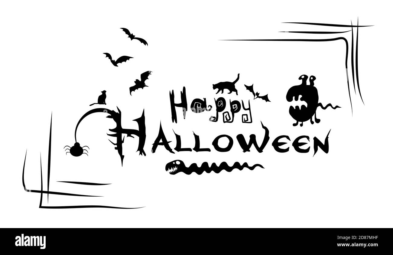 Happy Halloween text. Vector illustration Stock Vector Image & Art - Alamy
