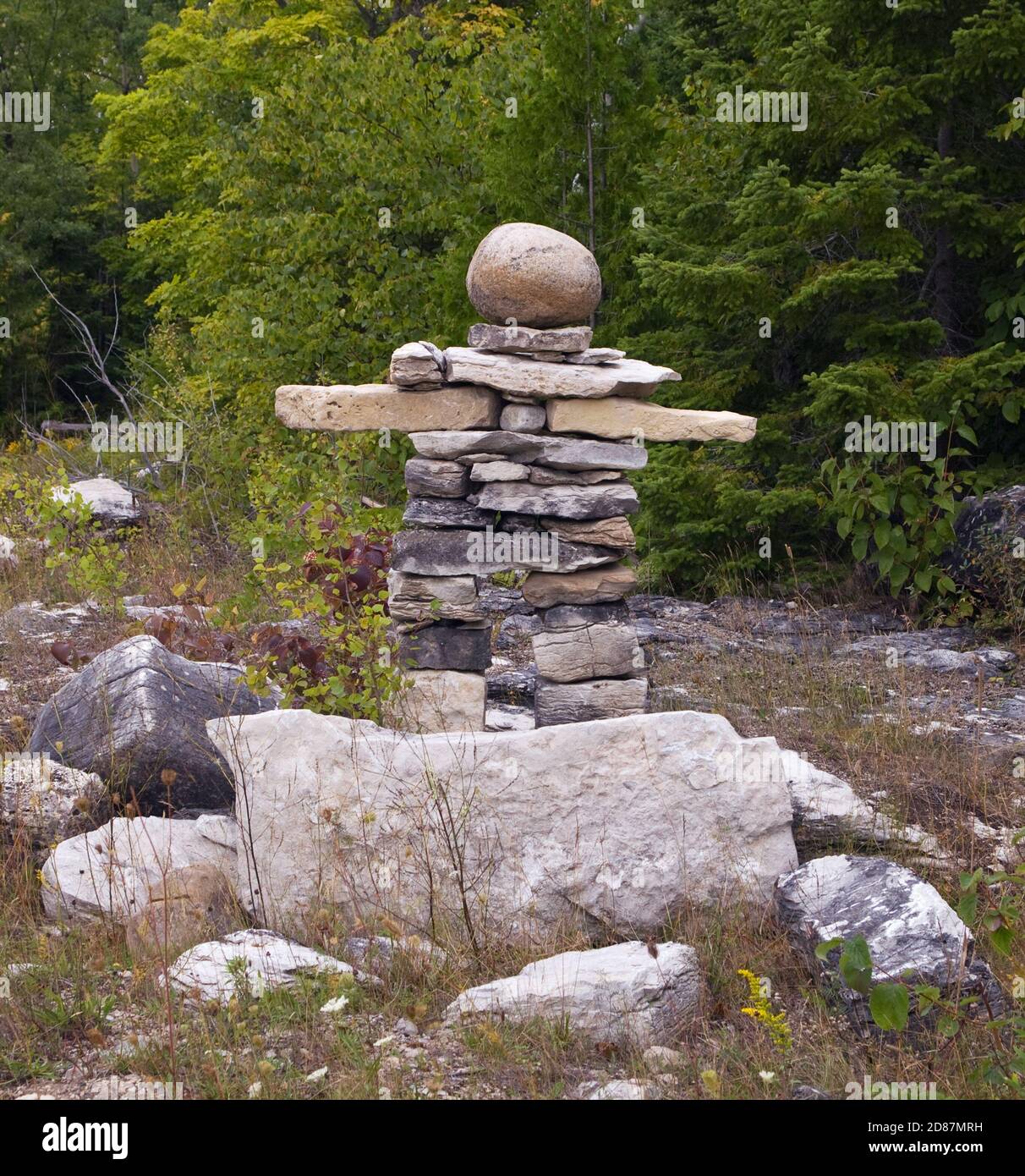 Canadian symbol Inukshuk made from stones Stock Photo - Alamy