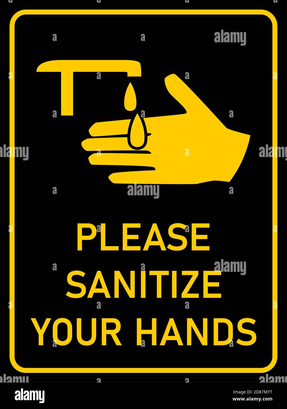 Please Sanitize Your Hands Vertical Hygiene Warning Poster Sign with an ...