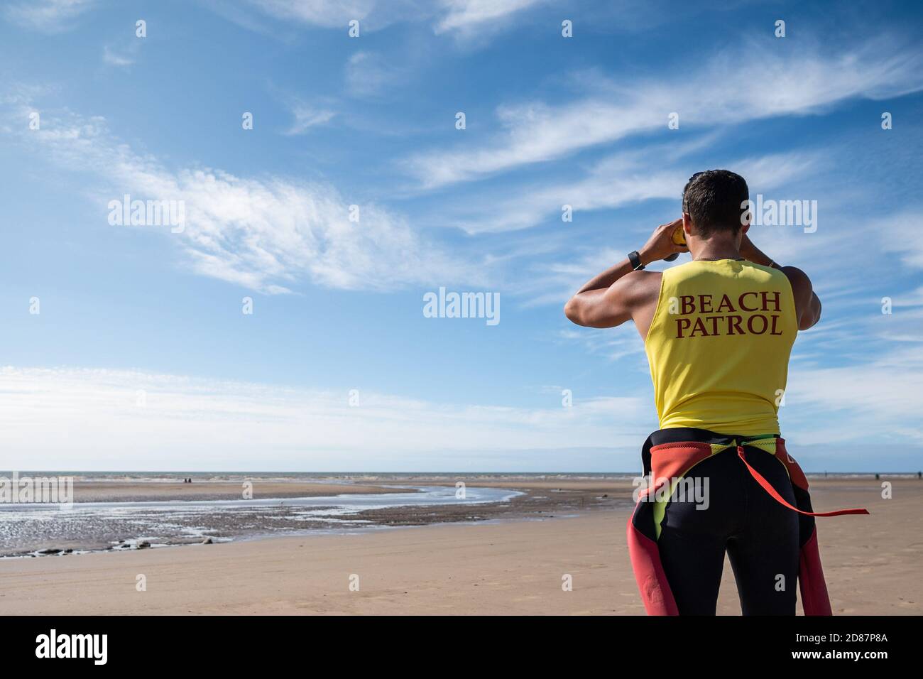 Beach patrol on watch Stock Photo - Alamy