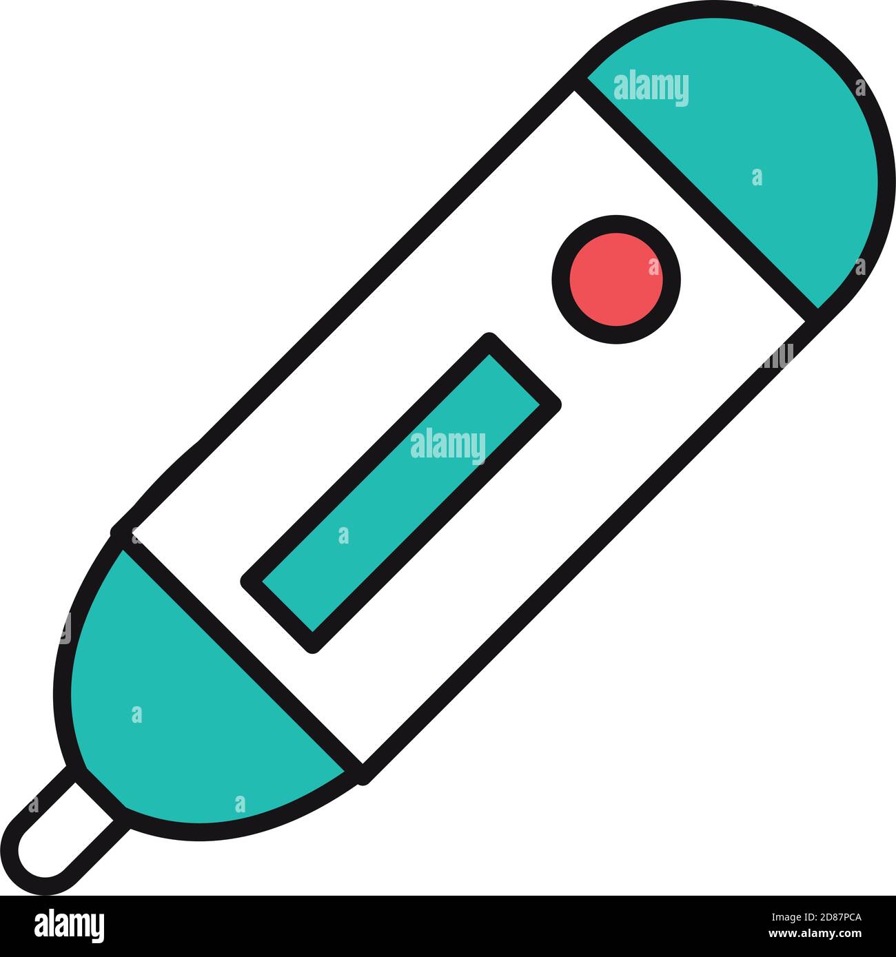thermometer temperature check device vector illustration line and fill ...