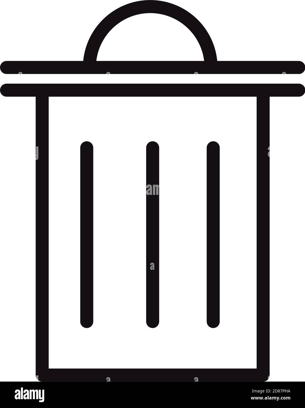 trash can or delete web button linear style vector illustration Stock ...