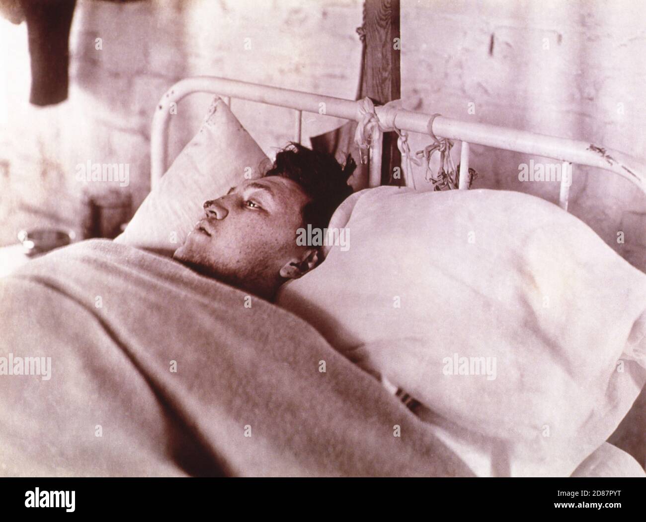 Wounded Man at unidentified Base Hospital during World War I, France, U ...