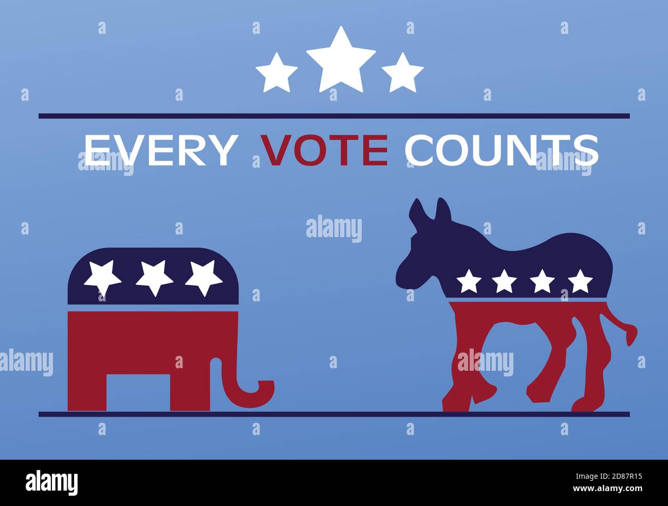 usa elections day poster with flag in donkey and elephant vector ...