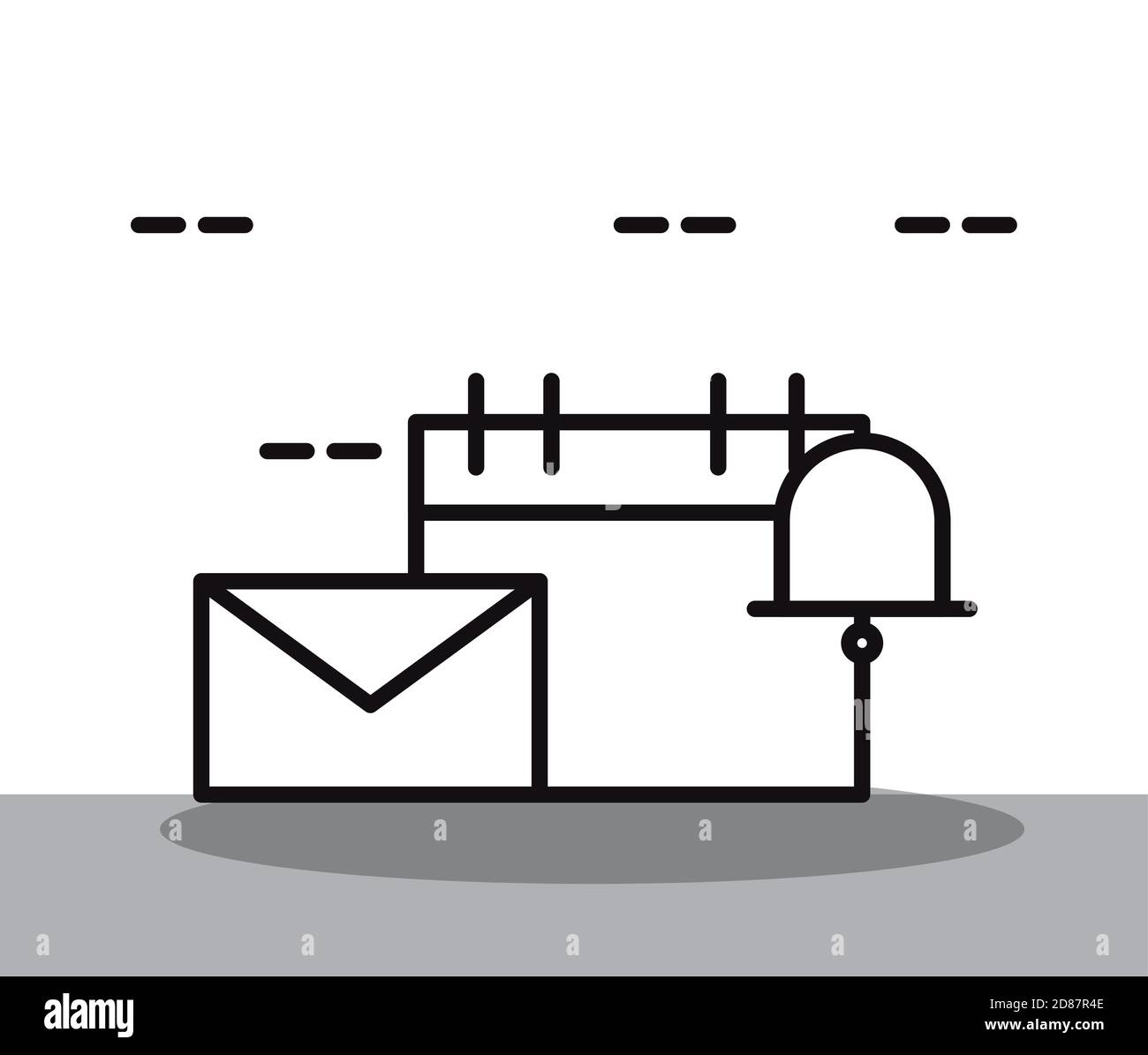 user interface, email calendar and notification icons linear style ...