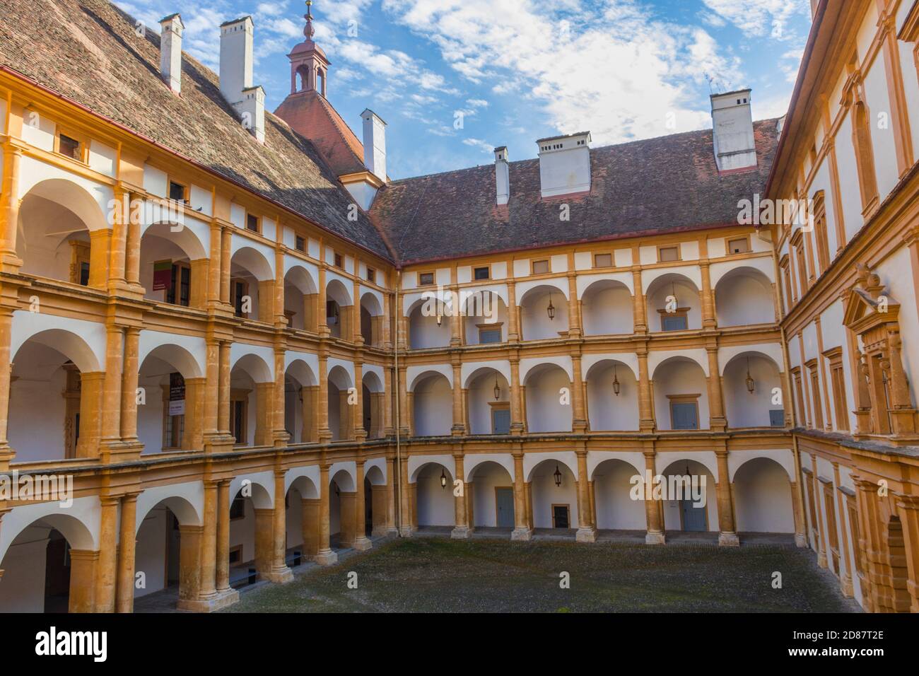 Graz, Austria-October 14, 2019: Interior courtyard of Eggenberg Palace ...