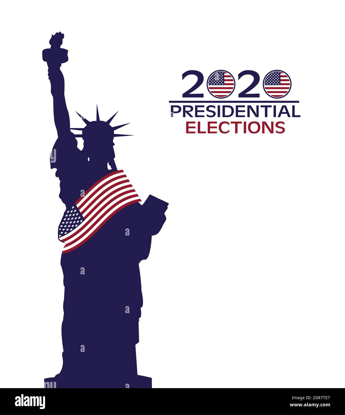 usa elections day poster with flag ans liberty statue vector ...