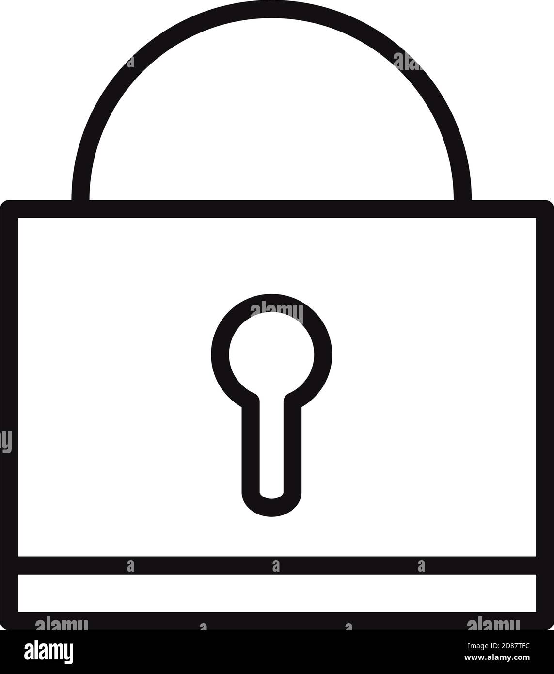 user interface padlock security data linear style vector illustration ...