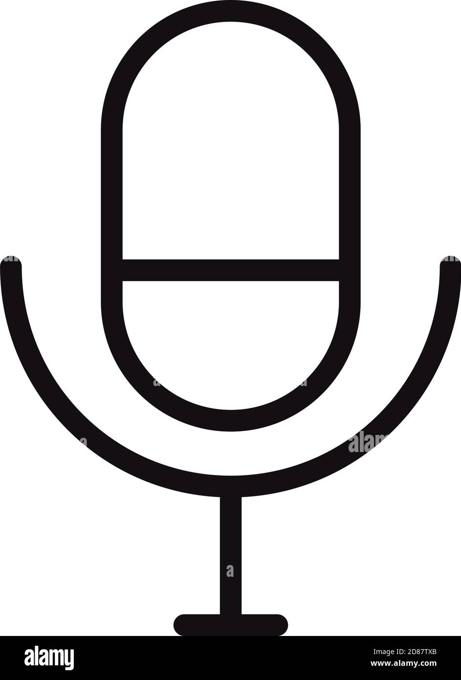 user interface microphone audio linear style vector illustration Stock ...