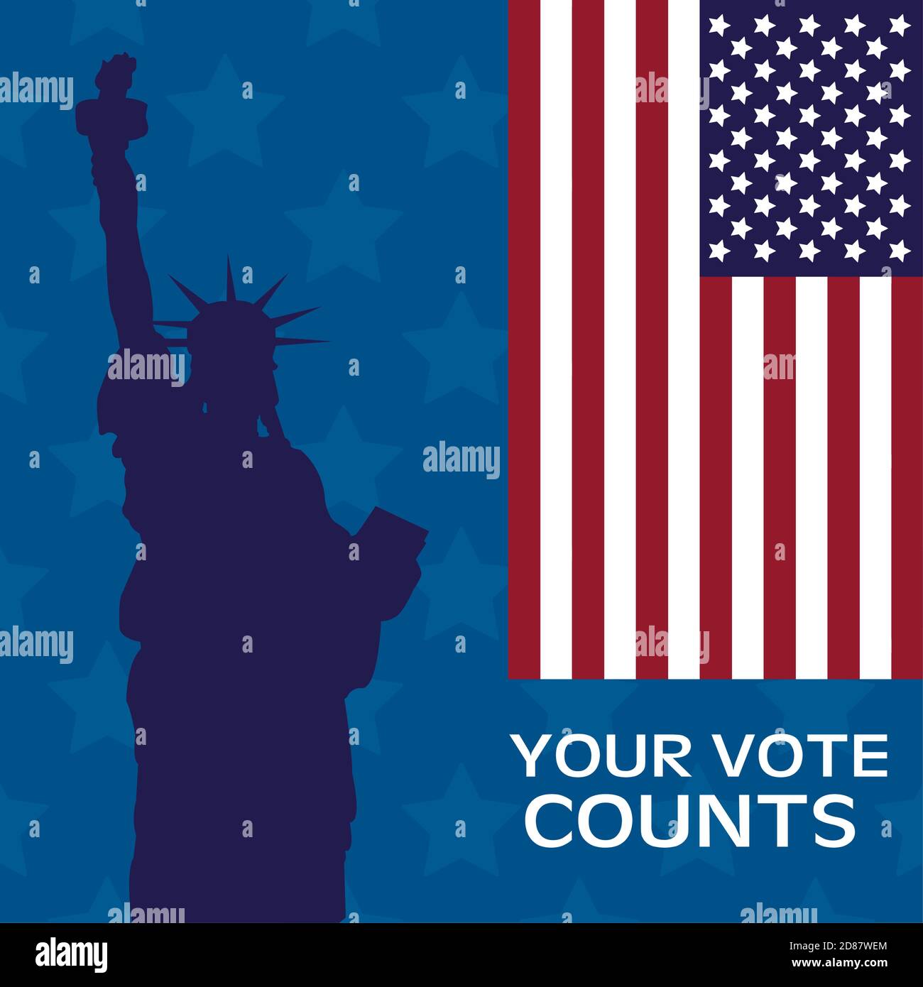 usa elections day poster with flag ans liberty statue vector ...