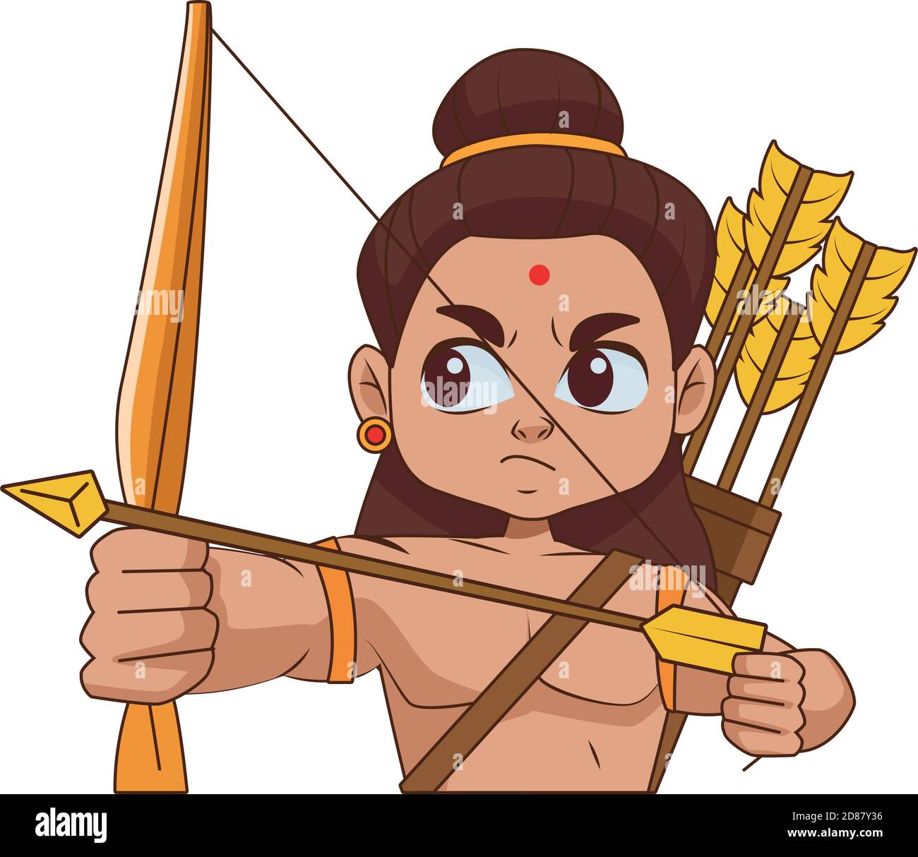 god rama archery hindu religion icon vector illustration design Stock ...