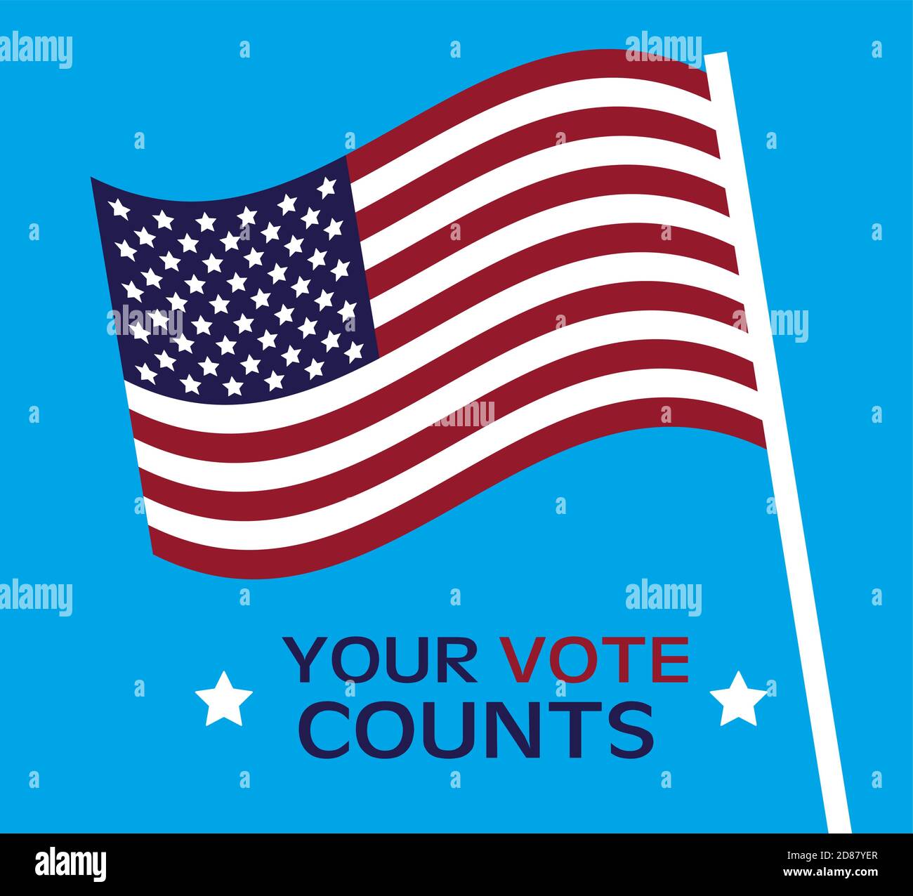 usa elections day poster with flag in pole vector illustration design ...