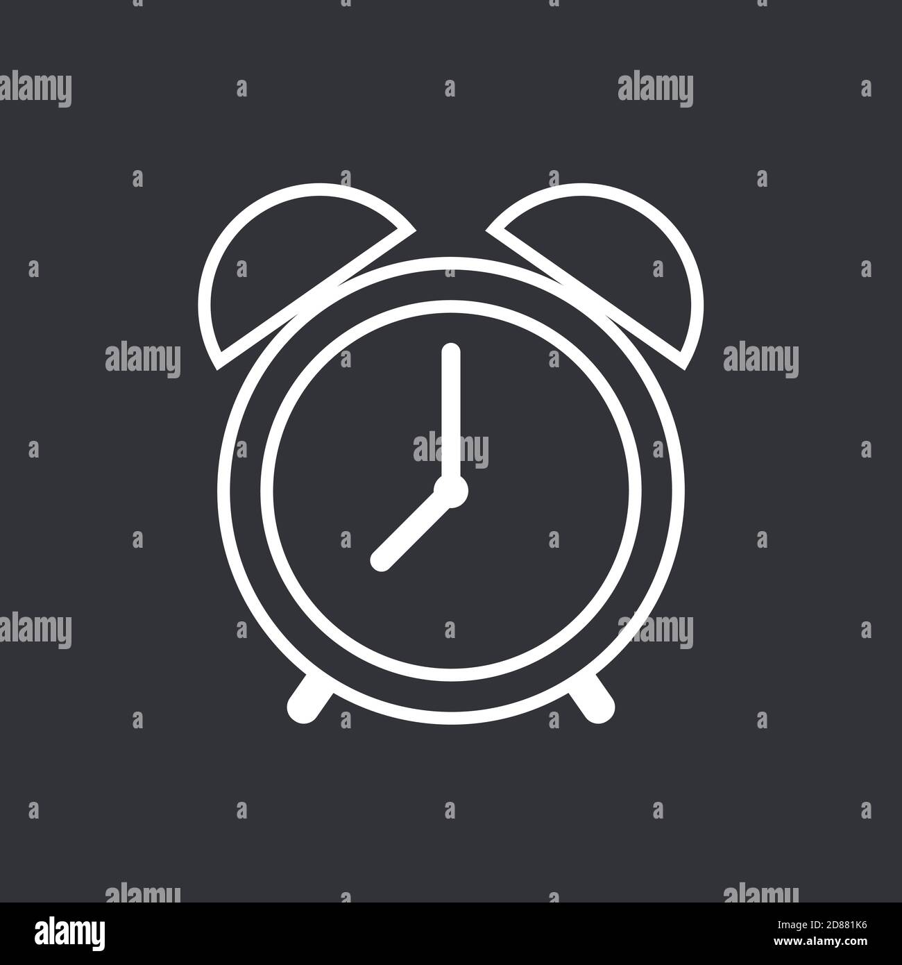 Alarm clock line icon, modern minimal flat design style. Vector ... Alarm clock line icon, modern minimal flat design style. Vector ...
