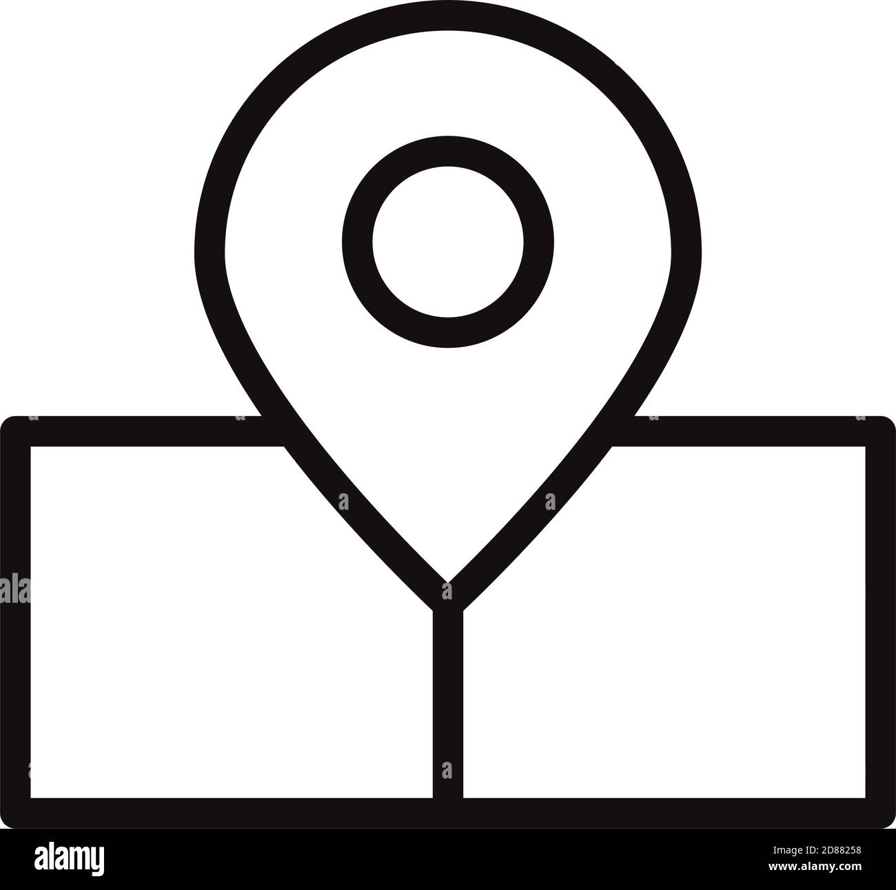 user interface gps navigation pointer location linear style vector ...