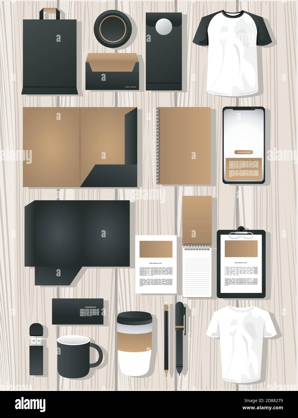 bundle of mockup elements branding vector illustration design Stock ...