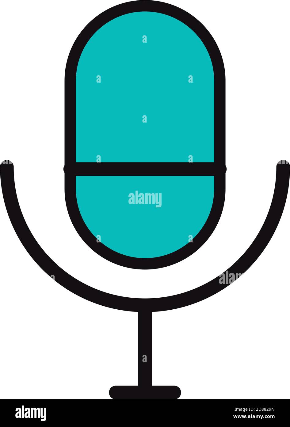 user interface microphone audio linear and fill style vector ...
