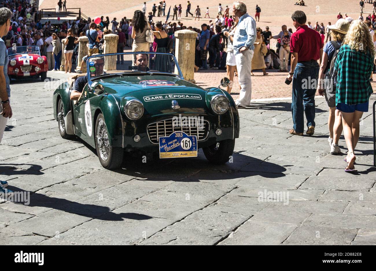 Siena, Tuscany. Italy.Car rally in the medieval city Stock Photo - Alamy
