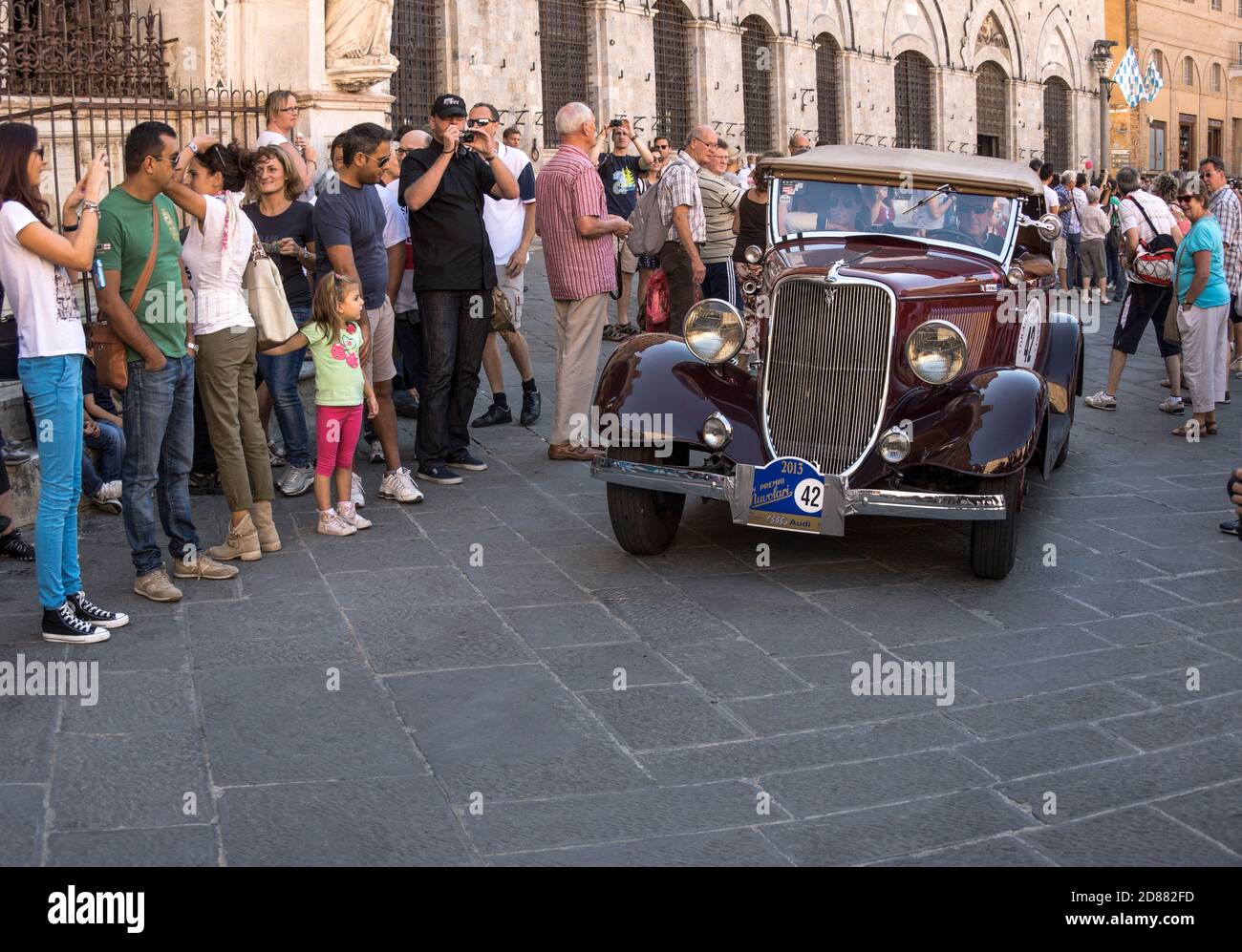Siena, Tuscany. Italy.Car rally in the medieval city Stock Photo - Alamy