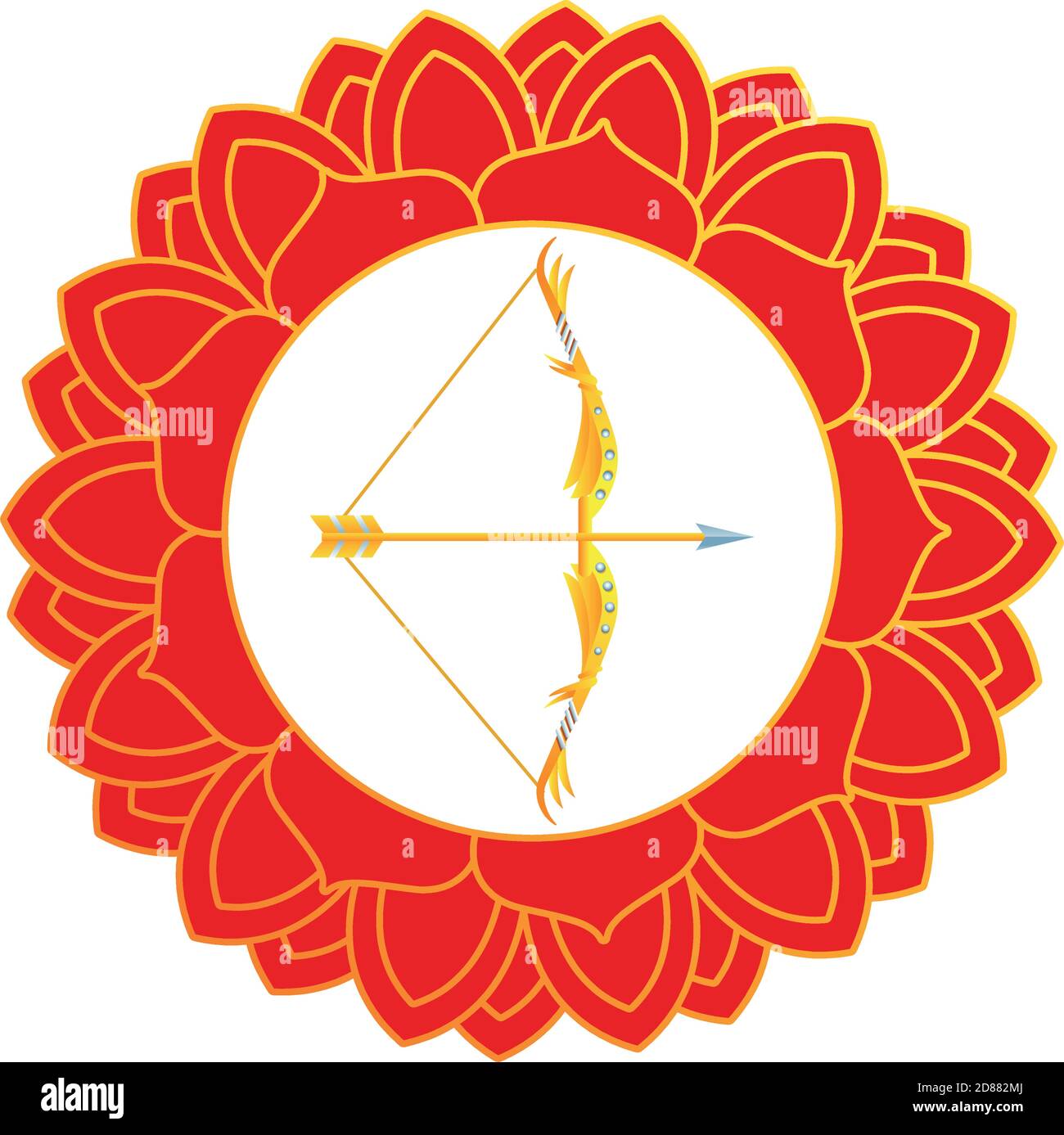 diwaly arch and arrow golden hindu icon vector illustration design ...
