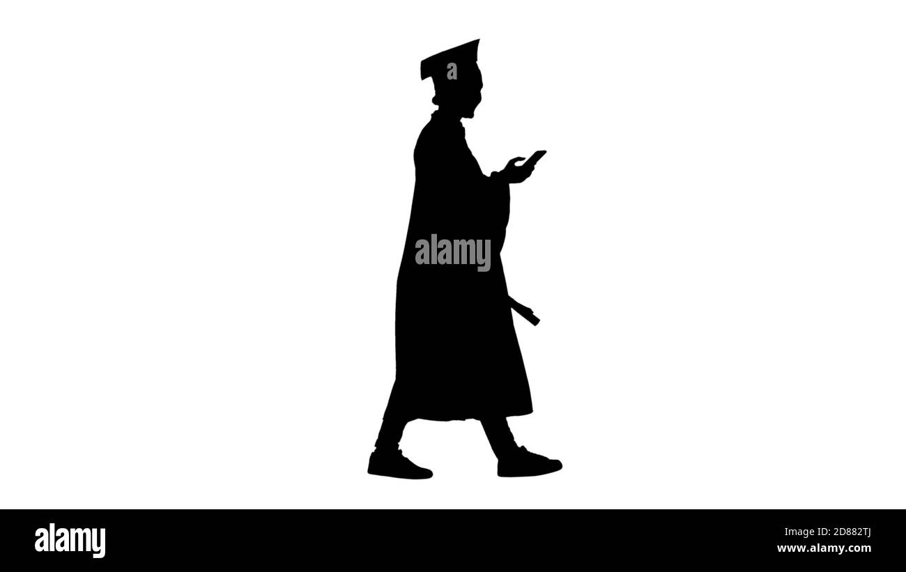 Silhouette smiling female graduate in hi-res stock photography and ...