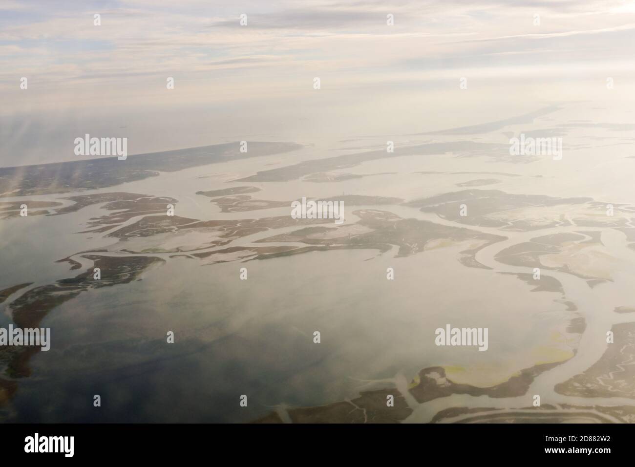 Beautiful photo picture view bird eye of Venice Lagoon From the Sky ...