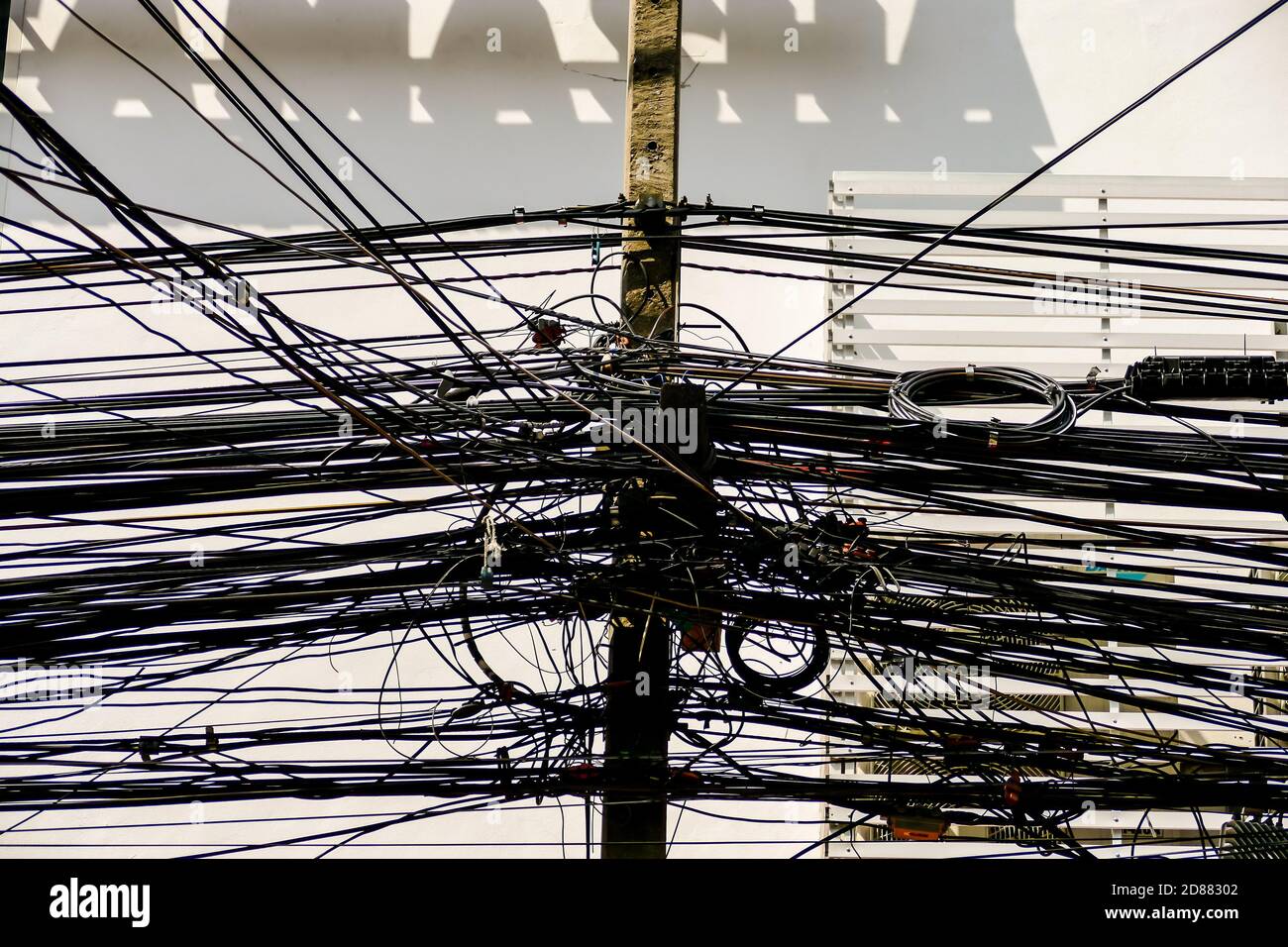 Asian electrical cables caos, Beautiful photo picture taken in thailand ...