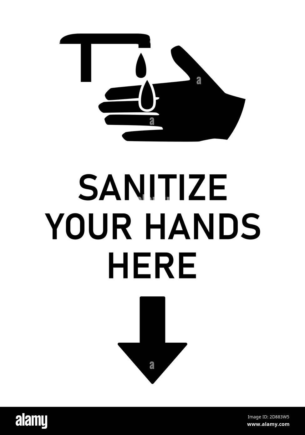 Sanitize Your Hands Here Vertical Warning Sign with an Aspect Ratio of ...