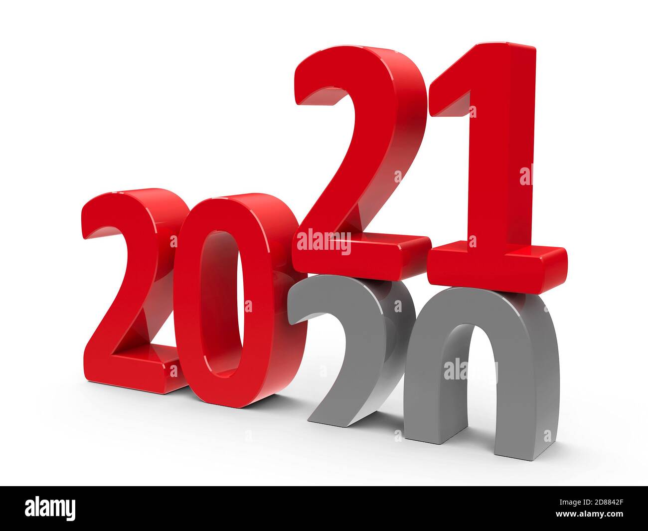 2020-2021 change represents the new year 2021, three-dimensional ...