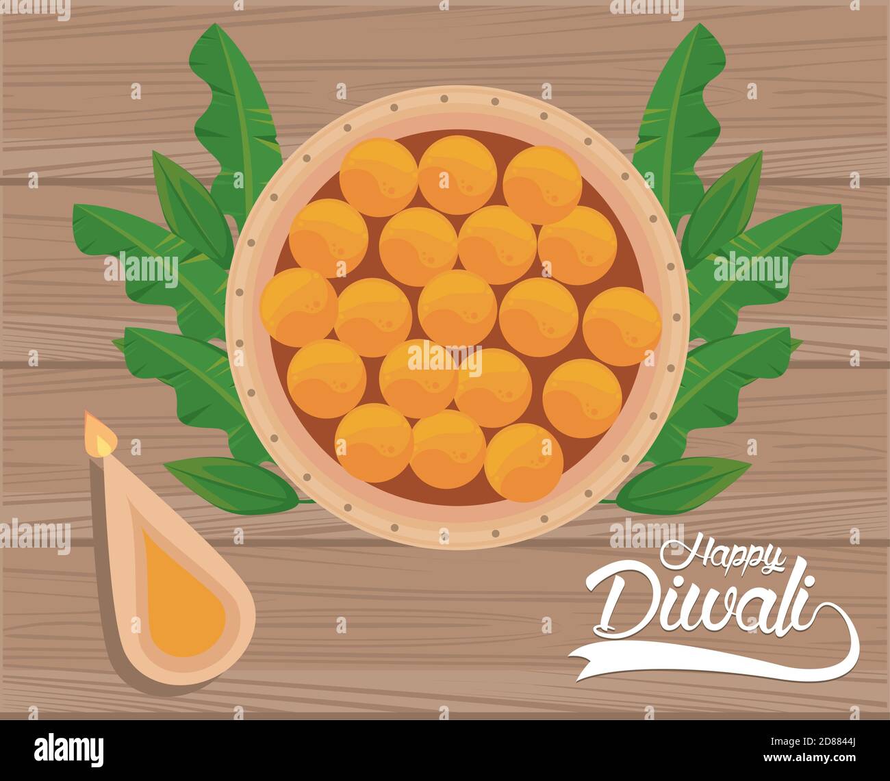 happy diwali celebration with candle and food in wooden background ...